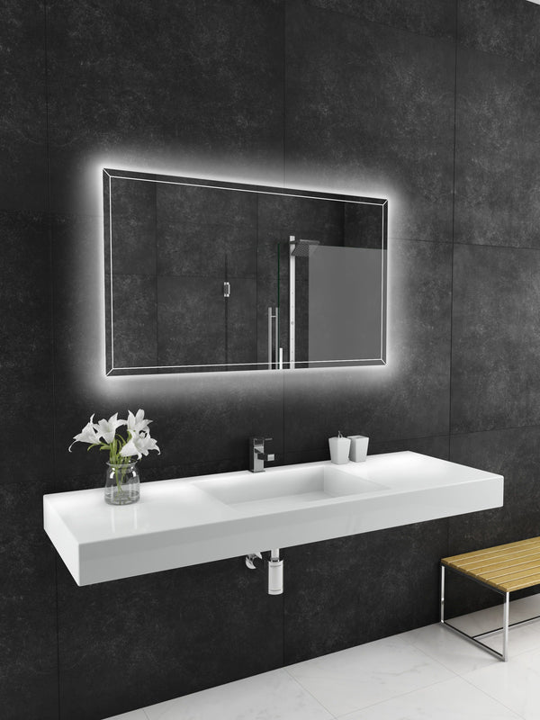 Paris Mirror 48" x 28" Rectangle Athena Dual Lighted Mirror 6000K - AT ...