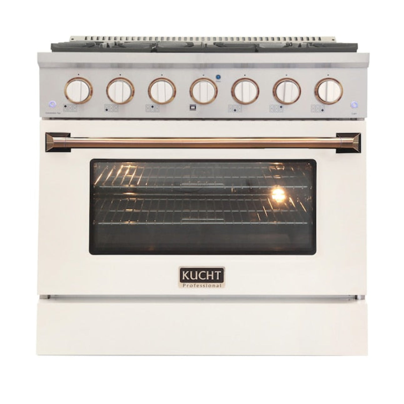 Kucht Signature 36 In. 5.2 cu ft. Propane Gas Range with White Door an ...