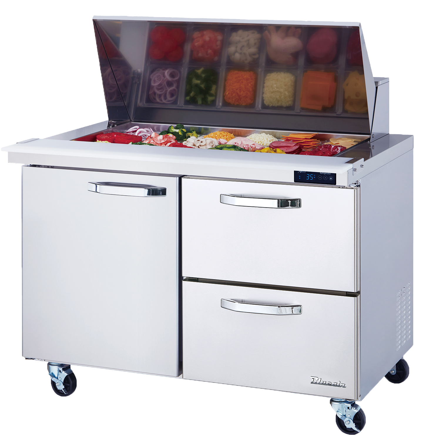 Blue Air | 60" Wide 2 Drawer Mega Top Sandwich Prep Table - BLMT60-D2R ...