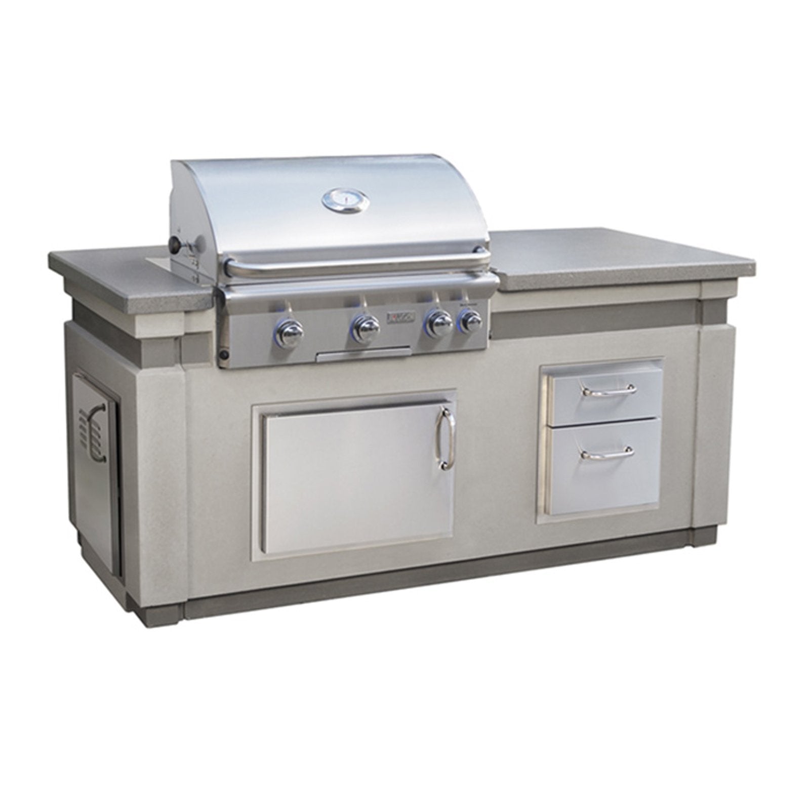 American Outdoor Grill 30-Inch Island Package Includes Grey Concrete B ...