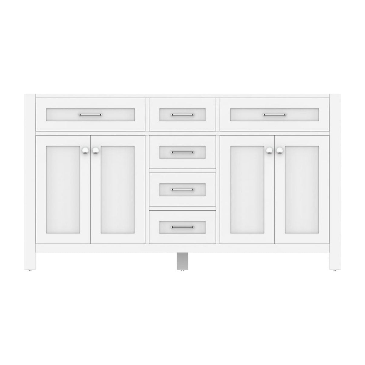 Alya Bath Norwalk 60" Double White Freestanding Bathroom Vanity With B ...