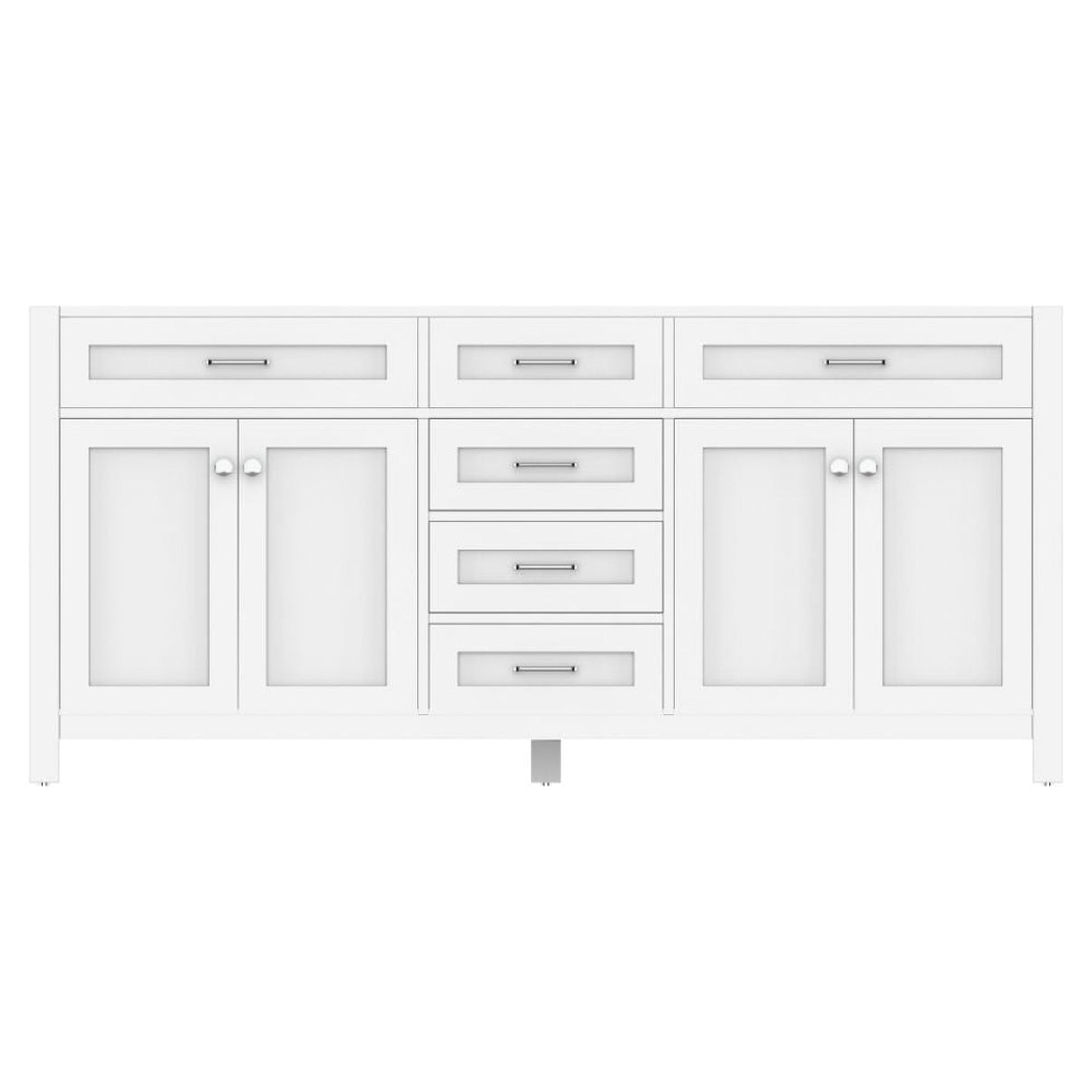 Alya Bath Norwalk 72" Double White Freestanding Bathroom Vanity With B ...