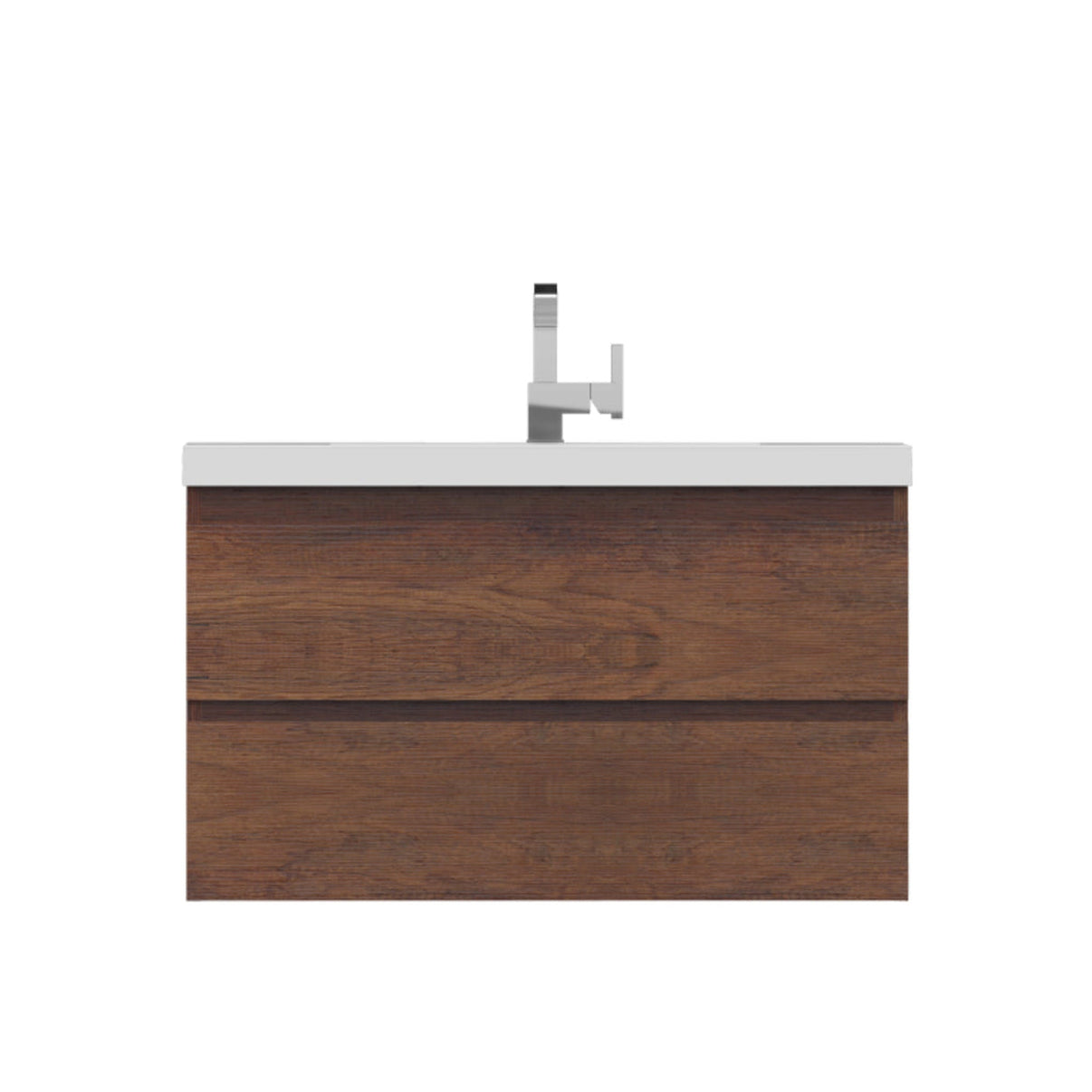 Alya Bath Paterno 36" Single Rosewood Modern Wall Mounted Bathroom Van ...