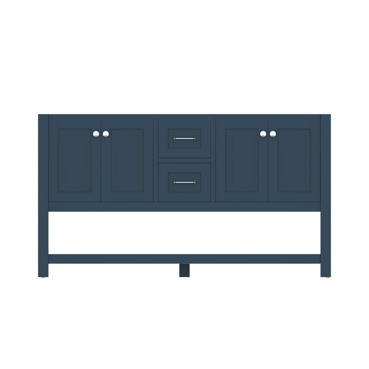 Alya Bath Wilmington 60" Double Blue Freestanding Bathroom Vanity With ...