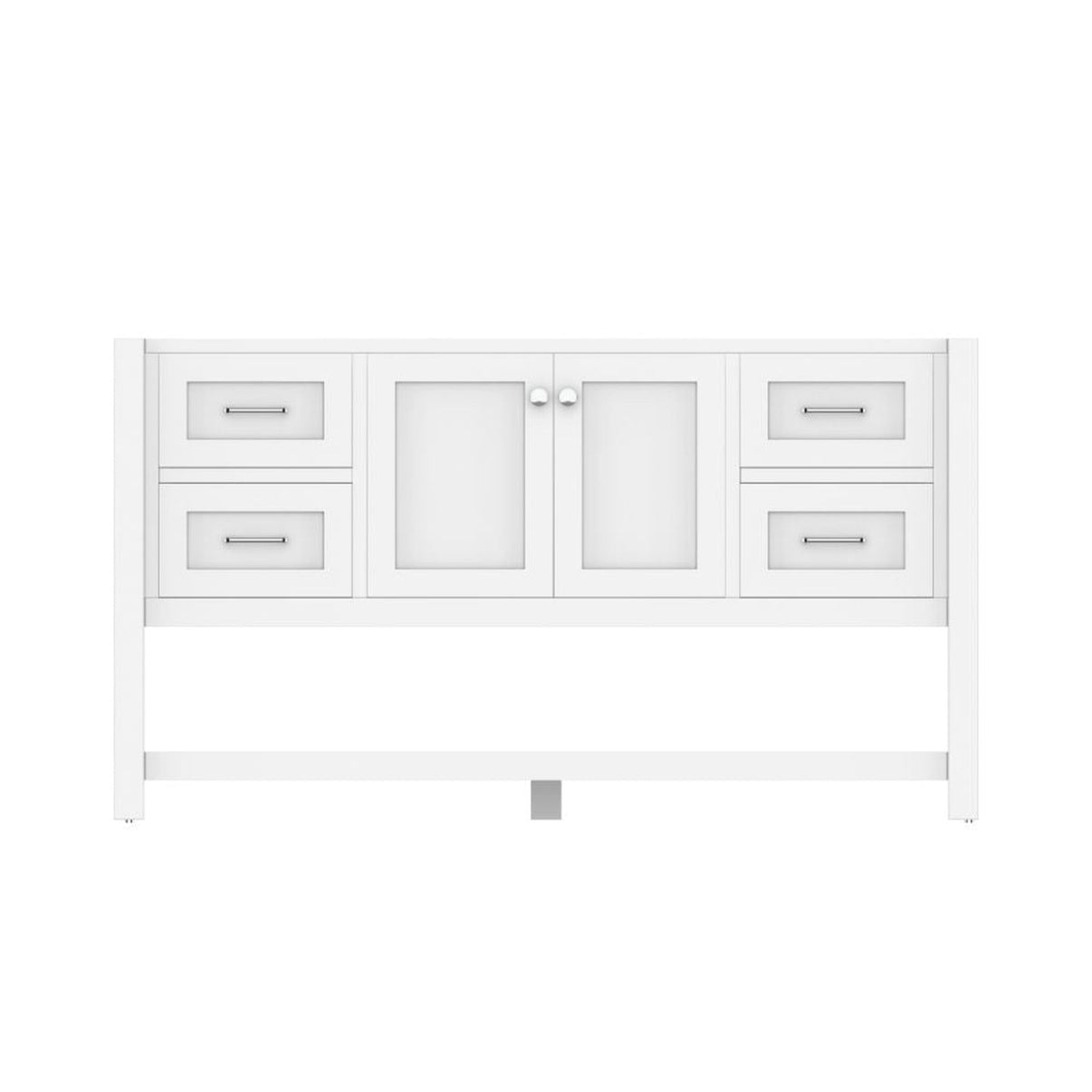 Alya Bath Wilmington 60" Single White Freestanding Bathroom Vanity Wit ...