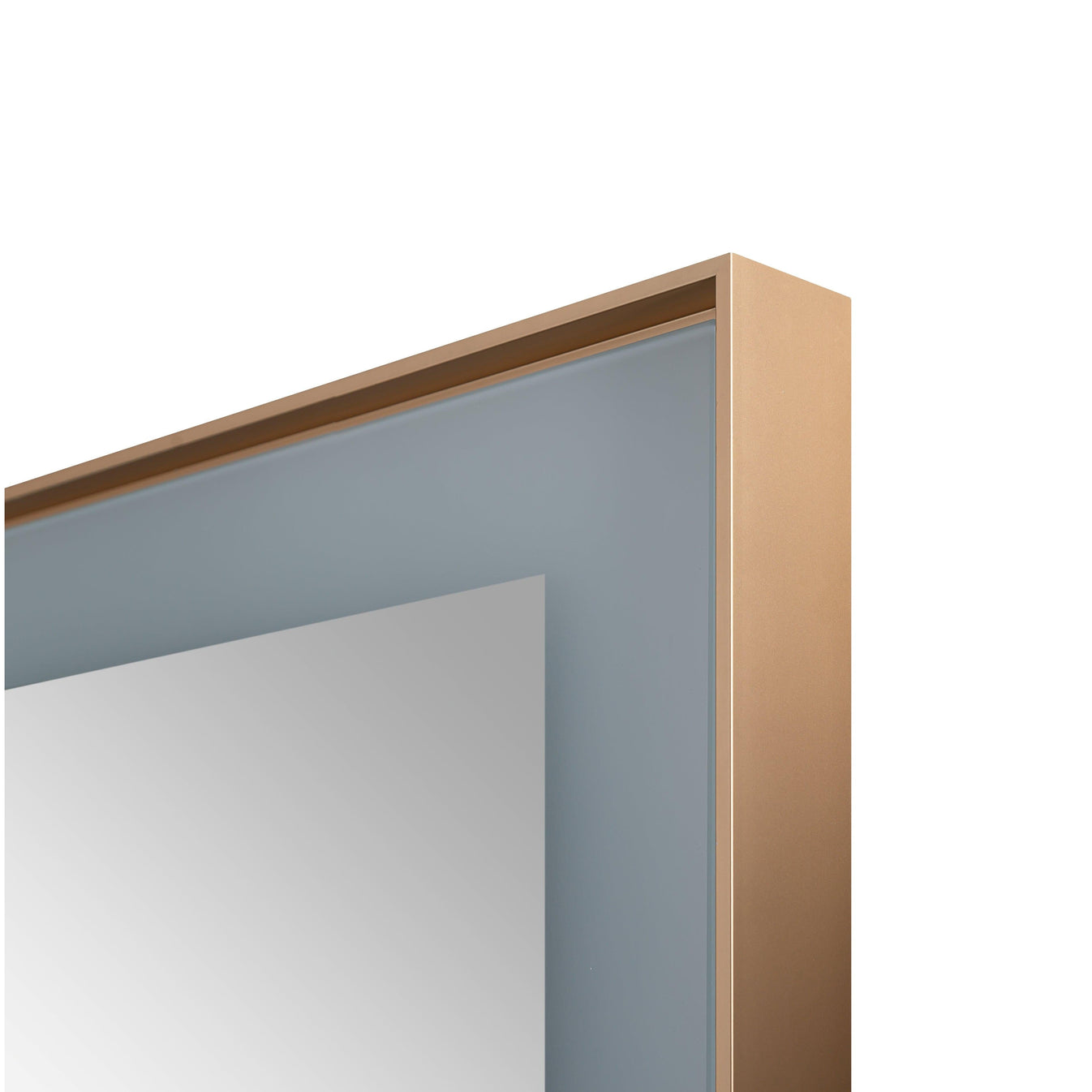 Aquadom Lexington 60" x 36" Brushed Gold Slim LED Lighted Mirror With ...