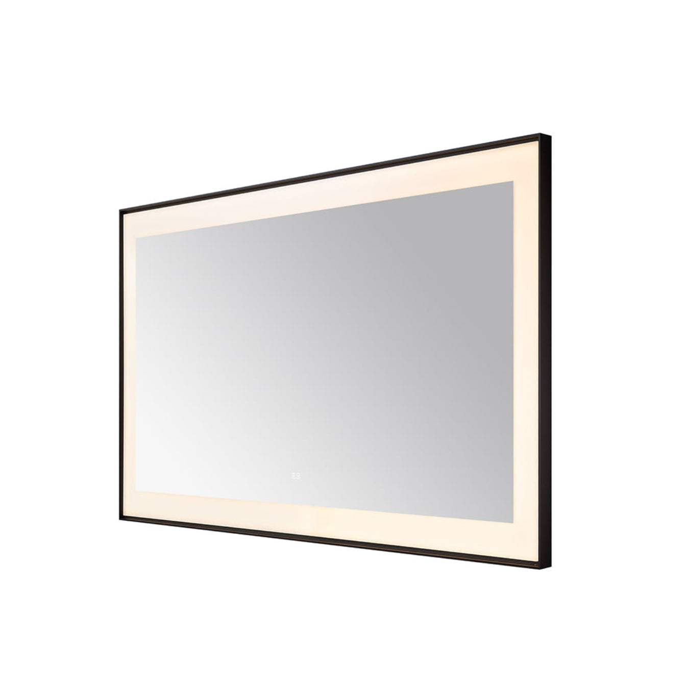 Aquadom Lexington 60" x 36" Matte Black Slim LED Lighted Mirror With D ...