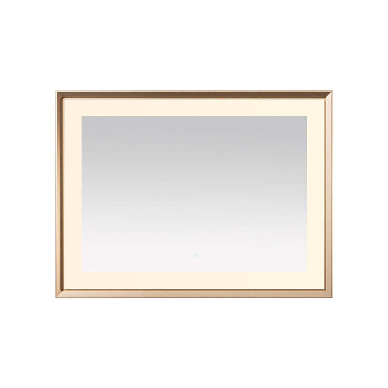Aquadom Madison 48" x 36" Brushed Gold LED Lighted Chamfer Frame Mirro ...
