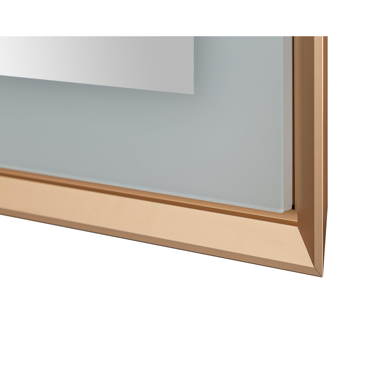 Aquadom Madison 60" x 36" Brushed Gold LED Lighted Chamfer Frame Mirro ...