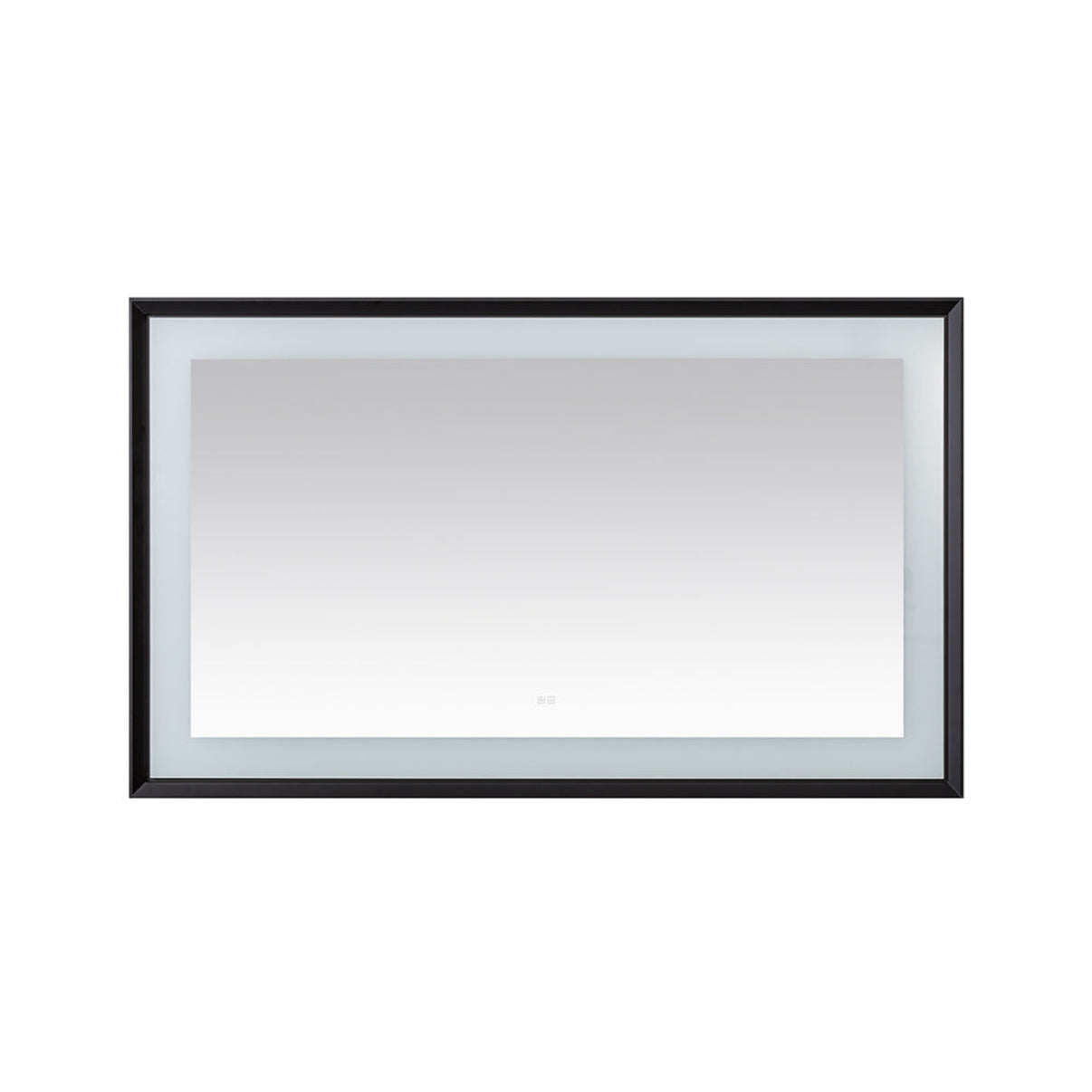 Aquadom Madison 60" x 36" Matte Black LED Lighted Chamfer Frame Mirror ...