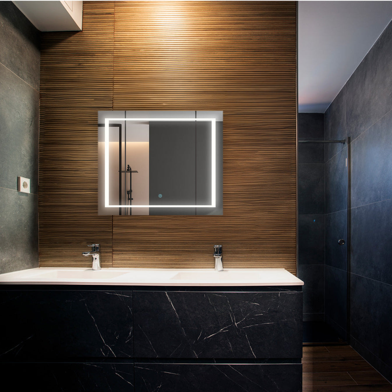 Aquadom Royale Plus 40" x 30" Triple-Door LED Lighted Medicine Cabinet ...