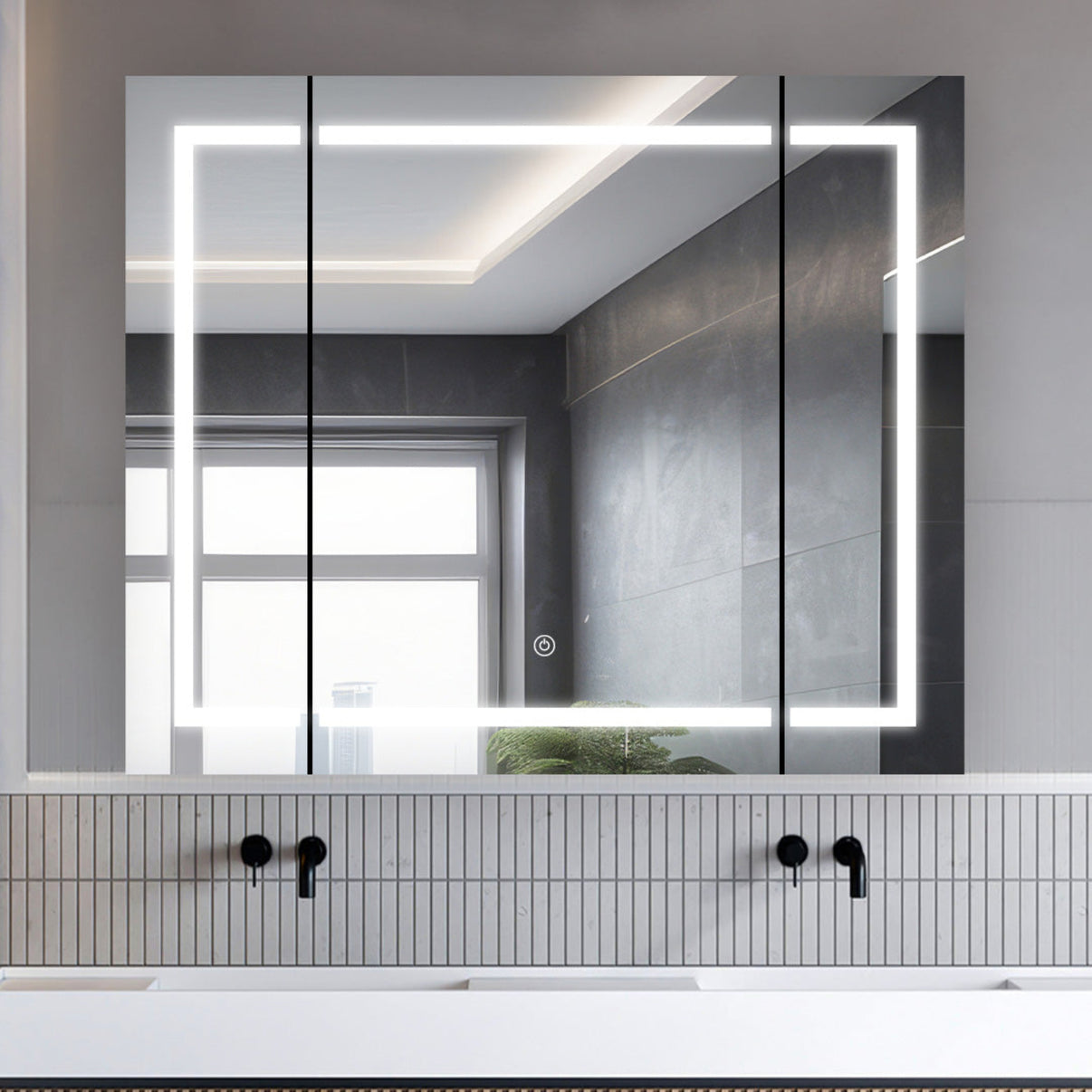 Aquadom Royale Plus 48" x 30" LED Lighted Medicine Cabinet With Defogg ...