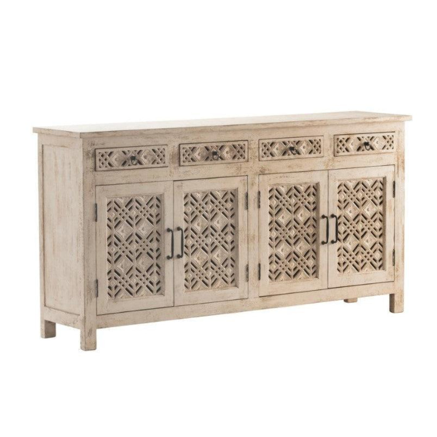 Crestview Collection Amelia 73" x 17" x 38" 4-Drawer 4-Door Rustic Lig ...