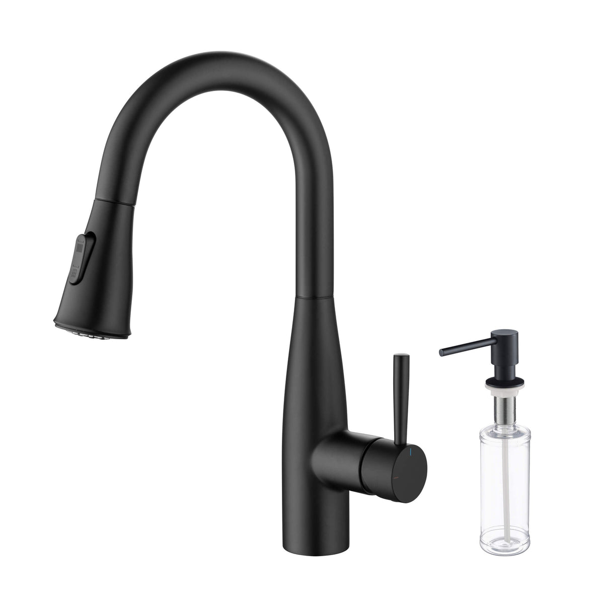 Kibi Bari Single Handle Pull Down Kitchen Bar Sink Faucet With Soap Di ...