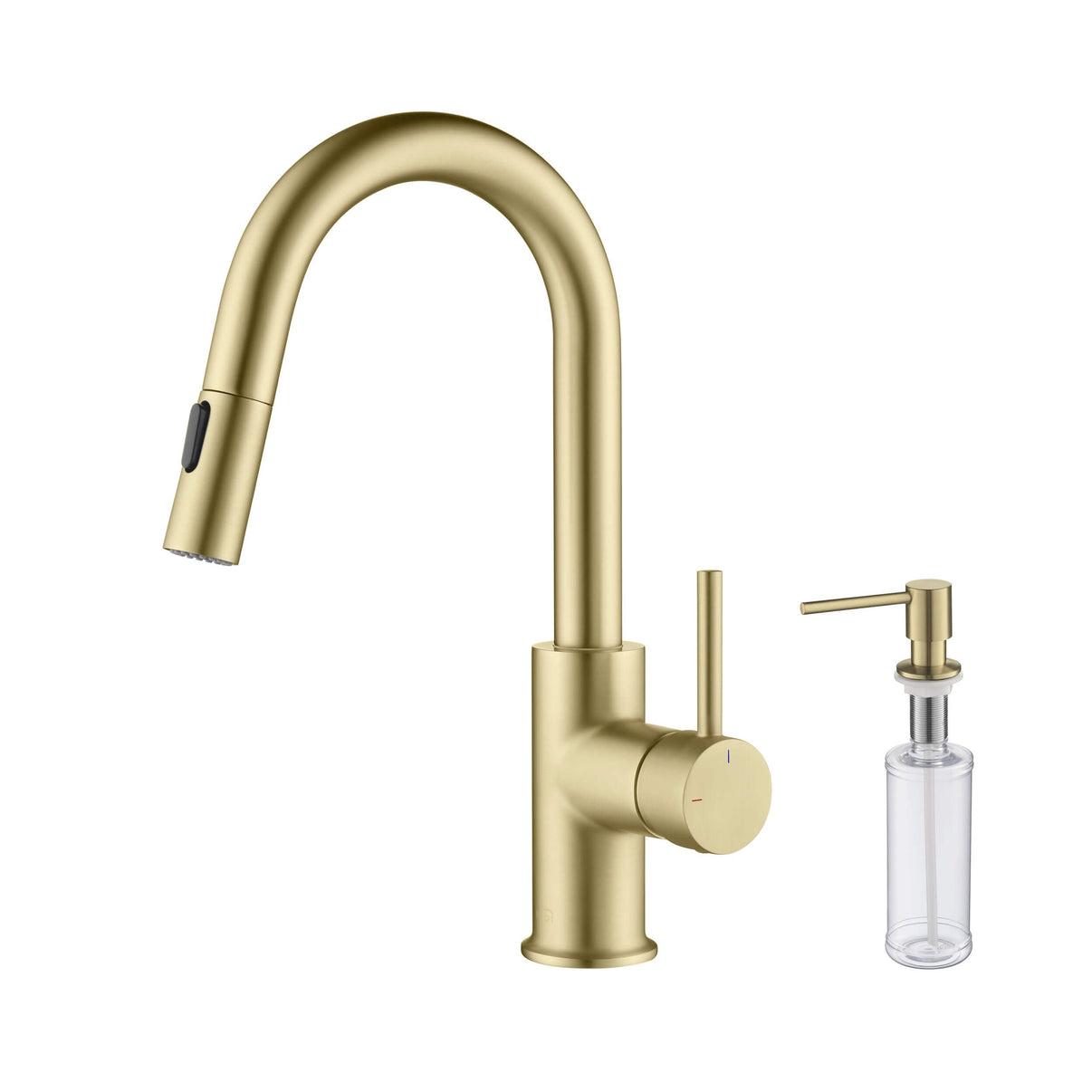 Kibi Luxe Single Handle High Arc Pull Down Kitchen Faucet With Soap Di ...