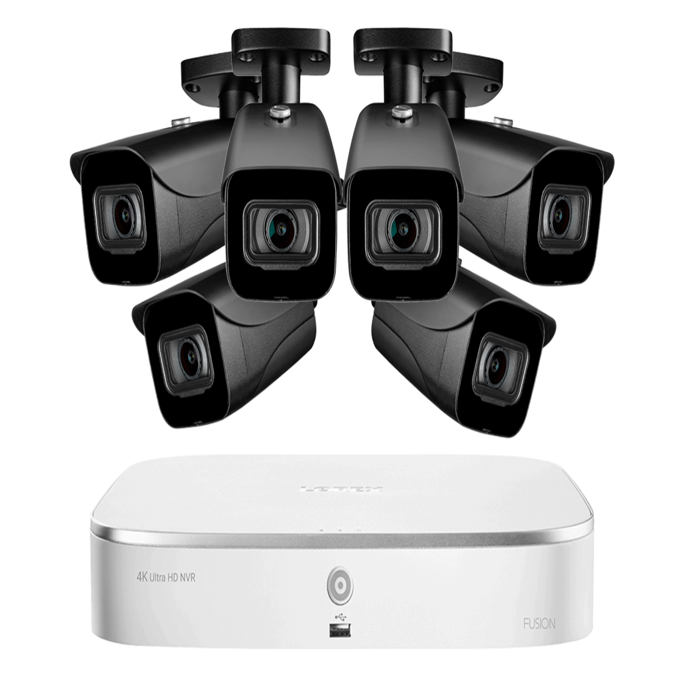 Lorex 4K 8-Channel Fusion NVR System with Six 4K (8MP) IP Cameras Secu ...