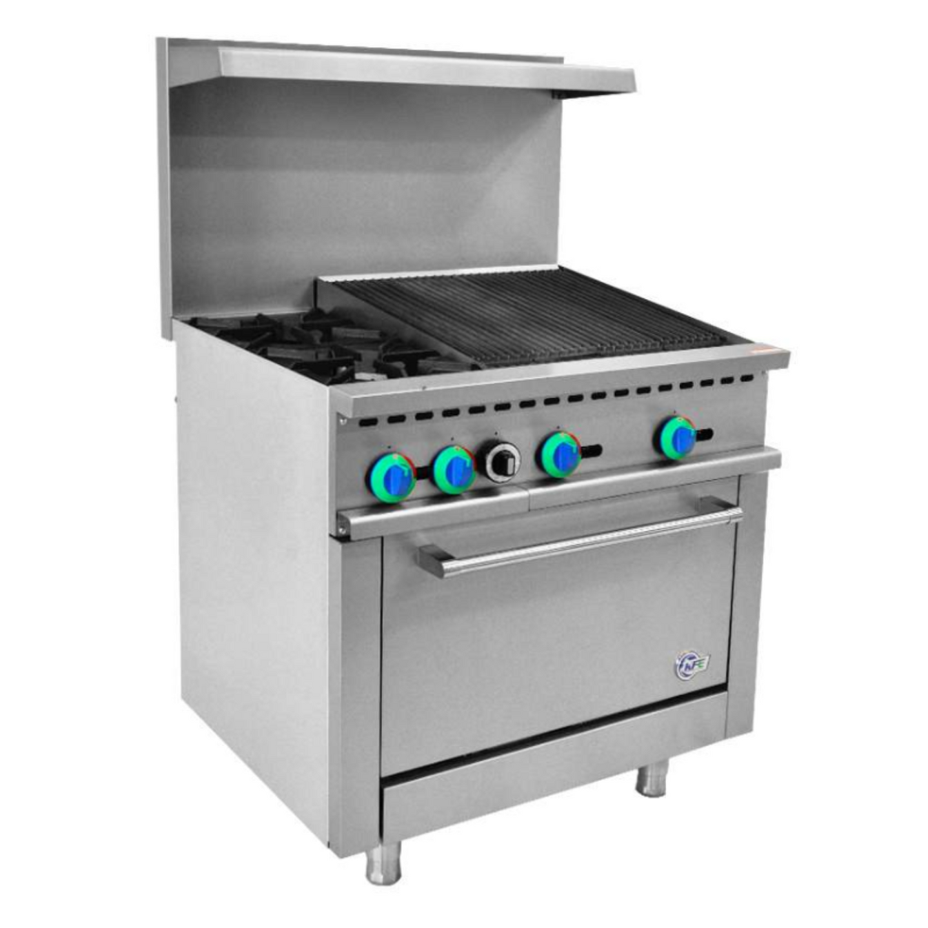 Chef AAA - R36-24CB, Commercial 36" 2 Burner with 24" Charbroiler Gas ...