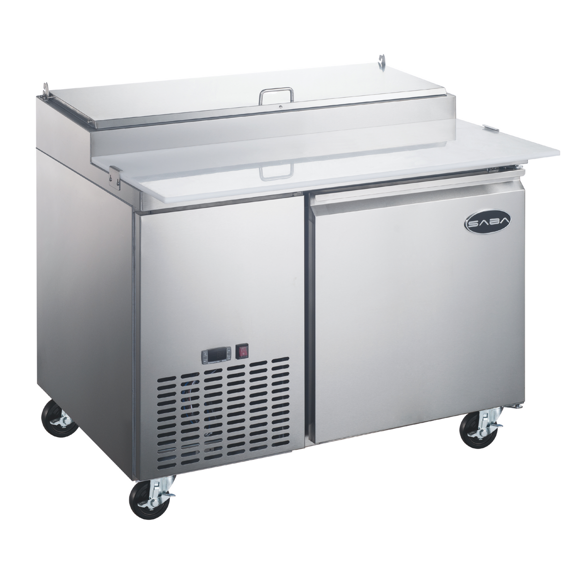 SABA SPP-44-6 - 44" One Door Commercial Pizza Prep Table with 6 Pans ...