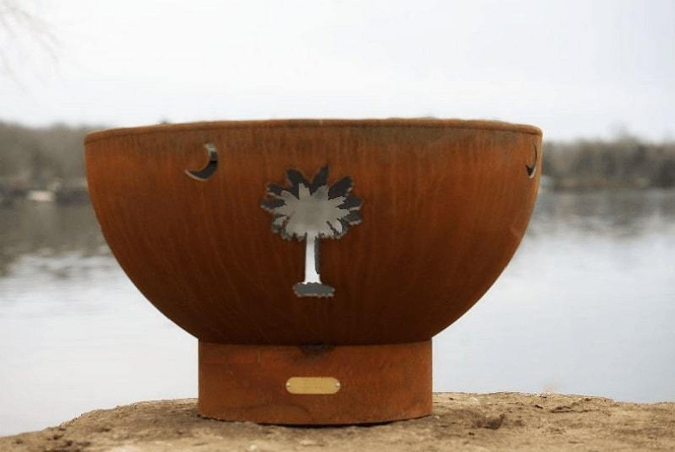 Patina Tropical Moon 36" Steel Fire Pit by Fire Pit Art - Tropical Moo ...