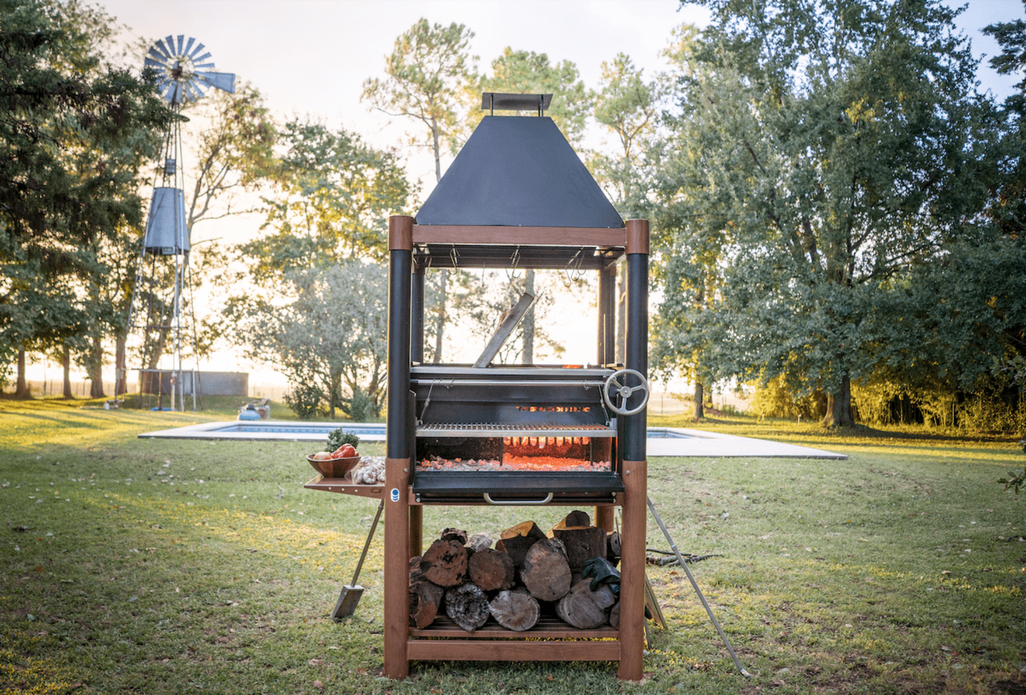 Char-Griller Argentine Charcoal Grill with Firebox Adjustable Grates F ...