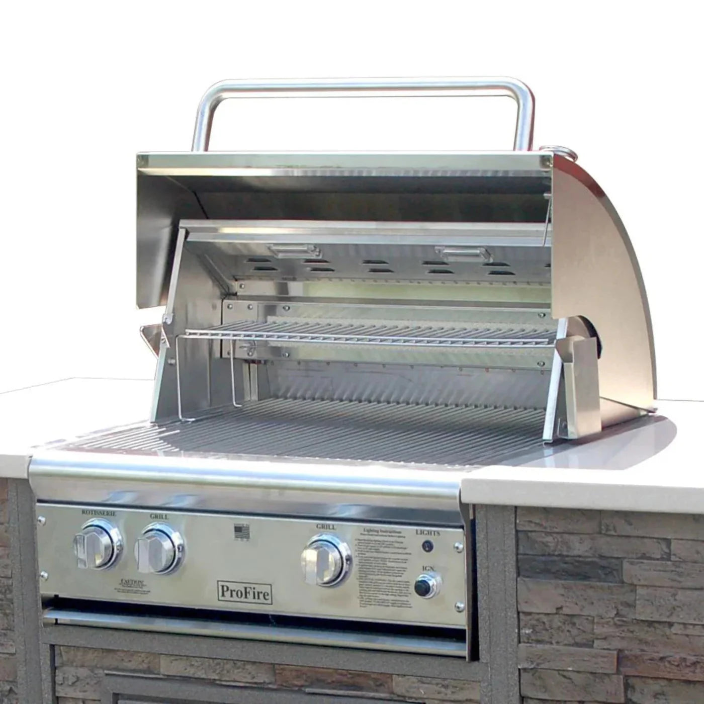 ProFire Professional Deluxe Series 27-Inch Built-In Gas Grill With Rot ...