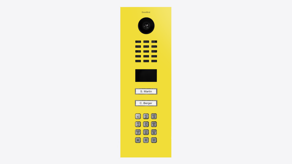 DoorBird D2102KV IP Video Door Station, 2 Call Button in Sulfur Yellow ...