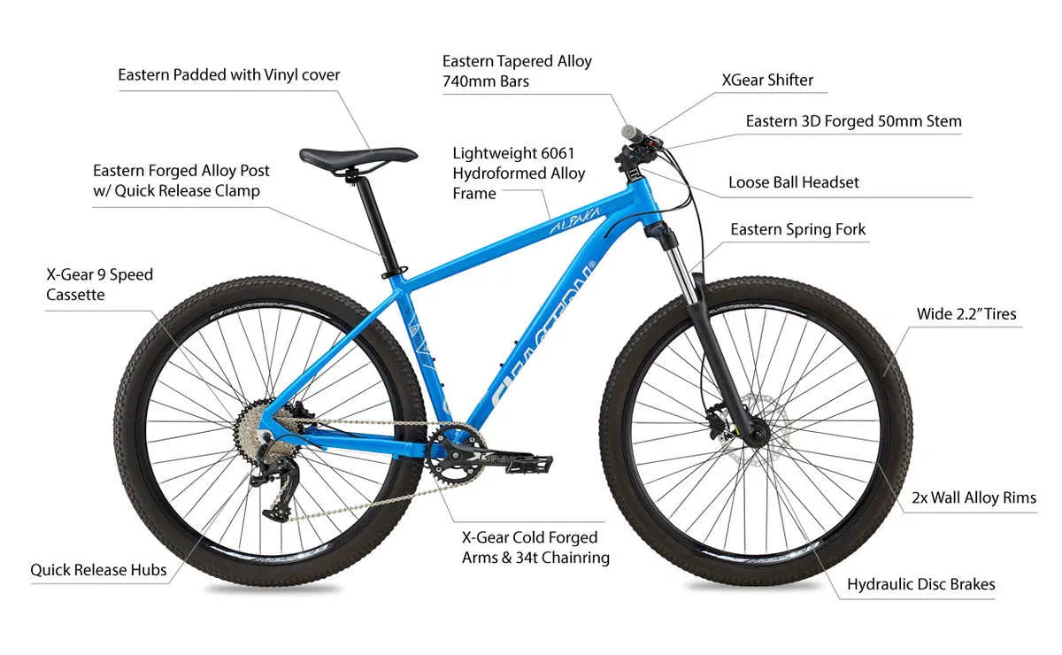 Eastern Alpaka 29 MTB Hardtail Bike - Red – Build Your Perfect Outdoor
